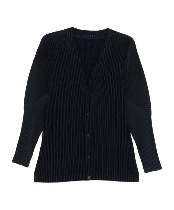 Issey Miyake Pleated Buttoned Cardigan - Black