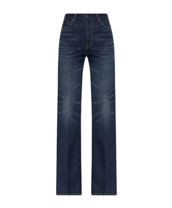 TOM FORD Japanese Stonewashed Comfort Denim Flare Jeans