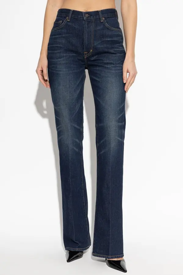TOM FORD Japanese Stonewashed Comfort Denim Flare Jeans