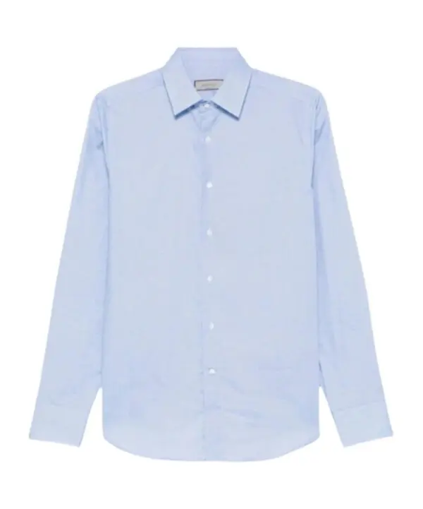 Canali Mini-check Shirt - Blue
