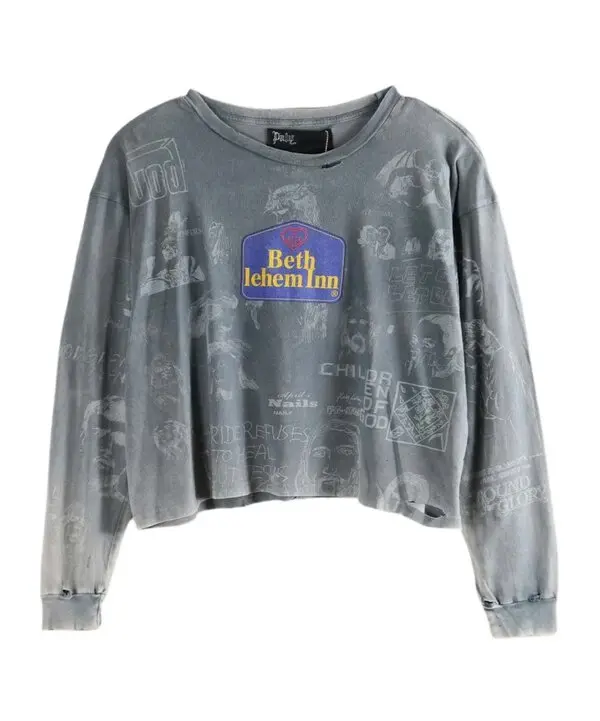 PALY HOLLYWOOD Crew Neck Long-sleeved T-shirt - Black