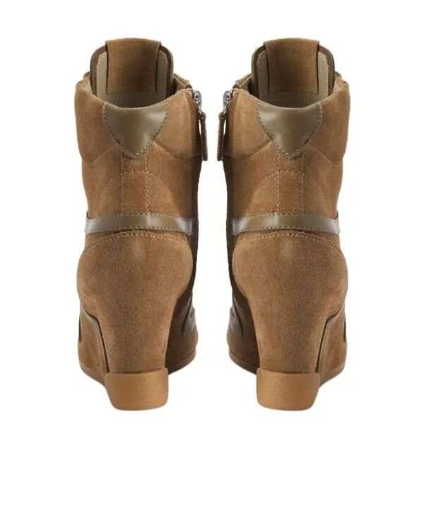 GIUSEPPE ZANOTTI Signature Detailed Top Wedge Sneakers - Brown