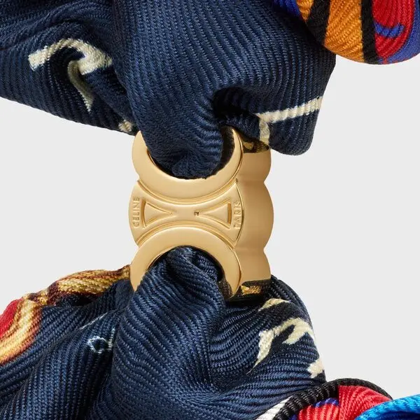 Celine Silk And Steel Tassels Scrunchy