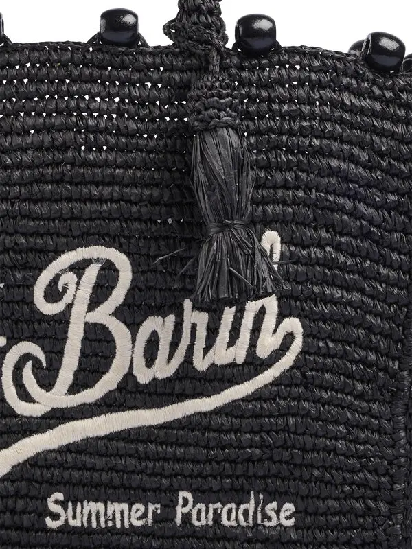 MC2 SAINT BARTH Raffia Handbag With Beaded Embellishments