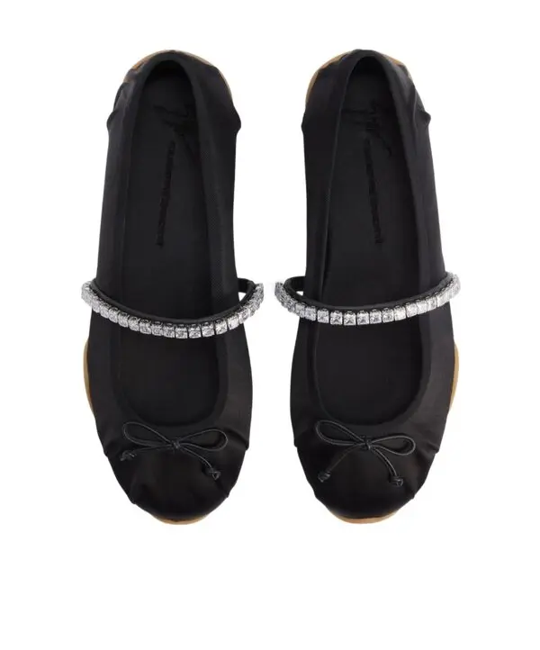 GIUSEPPE ZANOTTI Embellished Ballet Flats - Black