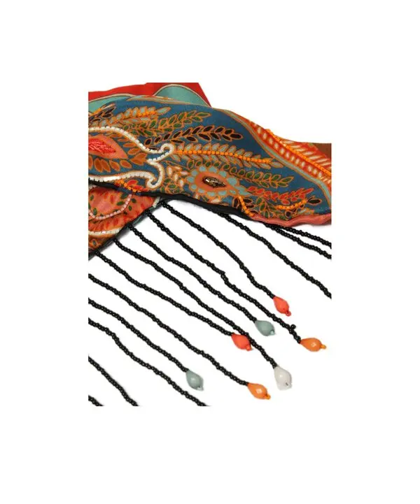 Etro Paisley Pattern Beaded Fringe Neckerchief