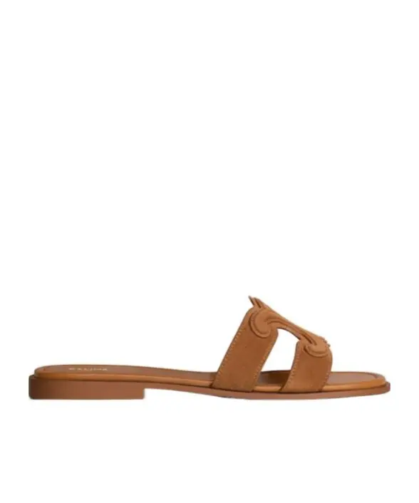 Celine Marina Triomphe Mule In Suede Calfskin