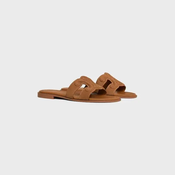 Celine Marina Triomphe Mule In Suede Calfskin