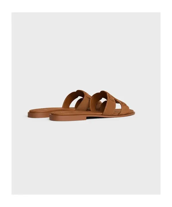 Celine Marina Triomphe Mule In Suede Calfskin