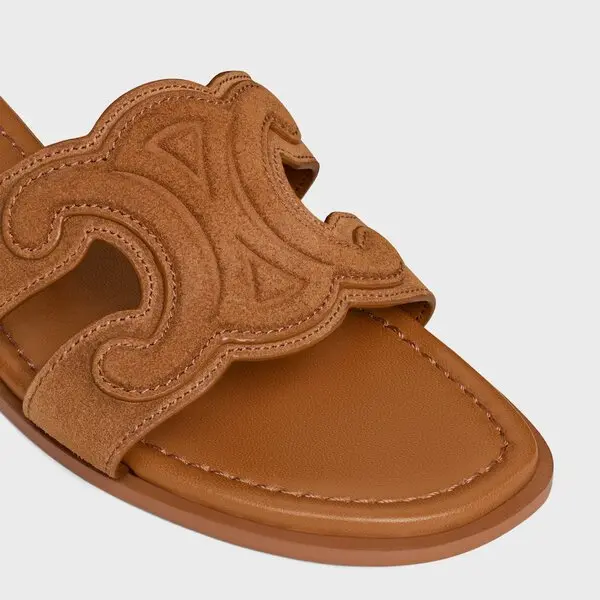 Celine Marina Triomphe Mule In Suede Calfskin