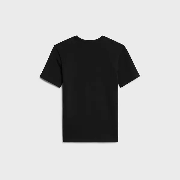 Celine Triomphe T-shirt In Ribbed Cotton Jersey