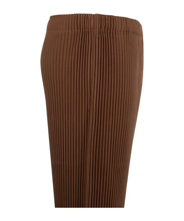Issey Miyake Homme Plissé Pleated Straight Leg Shorts - Brown