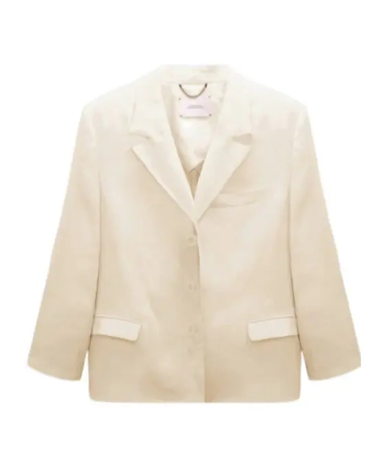 Dorothee Schumacher Notched Lapel Casual Sophistication Jacket - Champagner