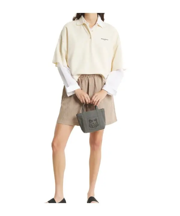 Maison Kitsuné Oversized Polo Shirt With Embroidered Logo