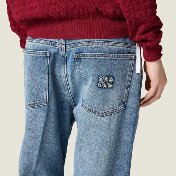 Miu Miu Washed Denim Jeans - Navy