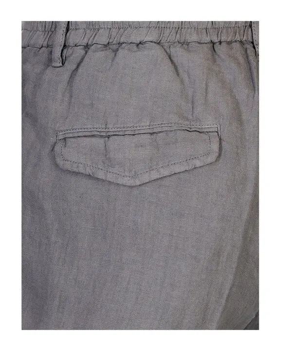Peserico Grey Casual Pants With Drawstring Waist