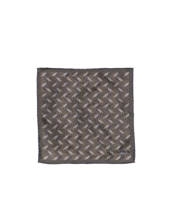 Brioni Printed Square Scarf - Black