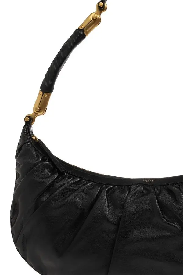 Balmain Bène Gathered Detail Zipped Shoulder Bag