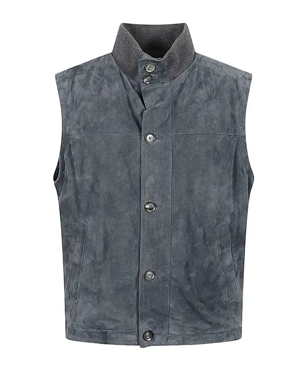 Brioni Stand Collar Vest - Gray