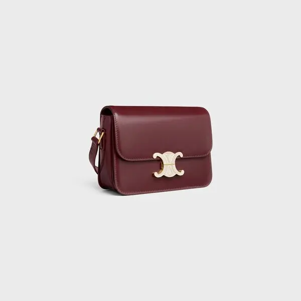 Celine Teen Triomphe Bag In Shiny Calfskin - Red