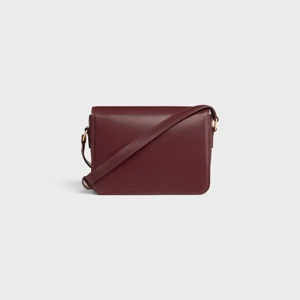 Celine Teen Triomphe Bag In Shiny Calfskin - Red