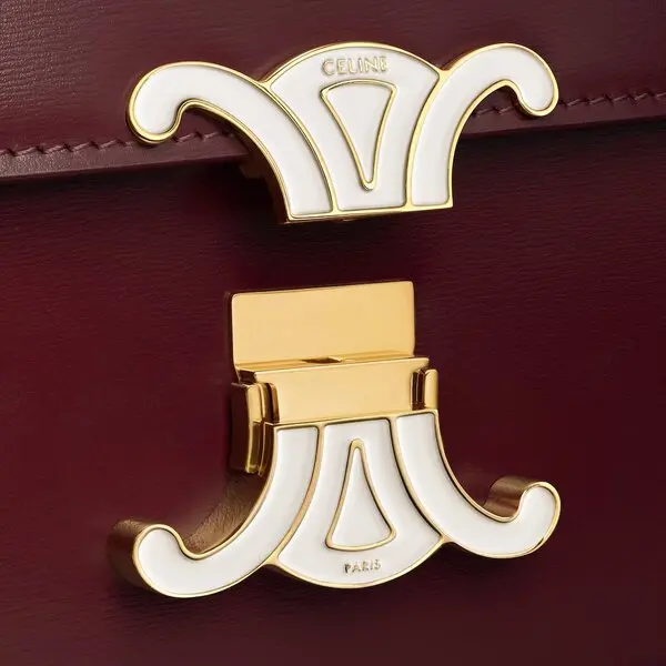 Celine Teen Triomphe Bag In Shiny Calfskin - Red