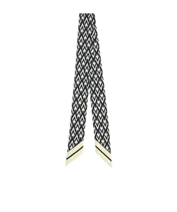 Valentino Garavani Tout La V Twill Skinny Scarf - Black