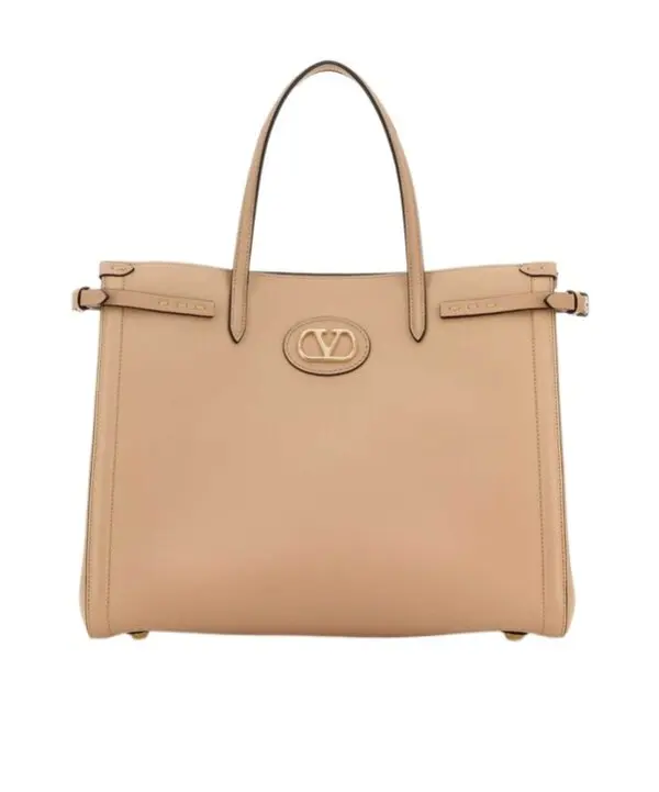 Valentino Garavani Antibes Vlogo Medium Tote Bag - Nude