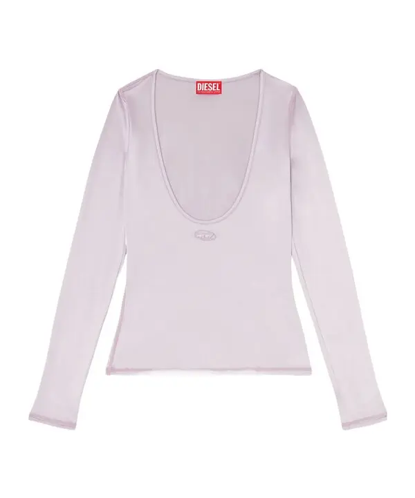 DIESEL® Oval D Scoop-neck Long Sleeve Top - Lavender