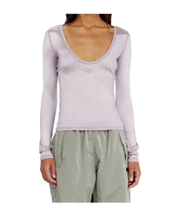 DIESEL® Oval D Scoop-neck Long Sleeve Top