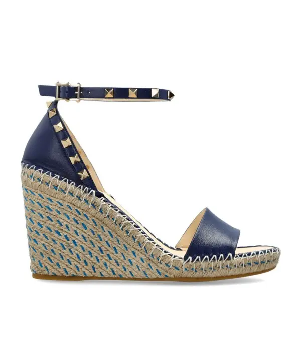 Valentino Garavani Studded Wedge Espadrille Sandals