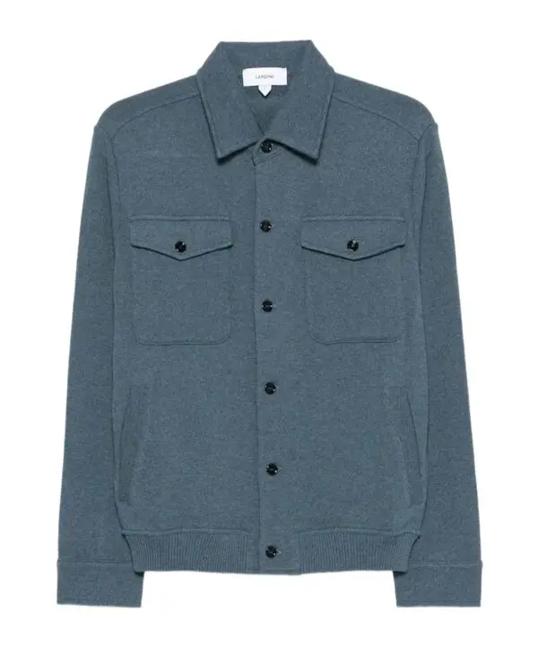 LARDINI Buttoned Pocket Cotton Jacket - Blue