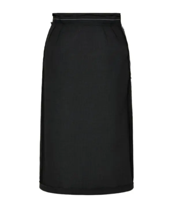 MAISON MARGIELA Pleated Midi Skirt With Raw Edge Waistband