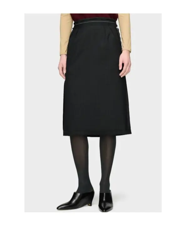 MAISON MARGIELA Pleated Midi Skirt With Raw Edge Waistband