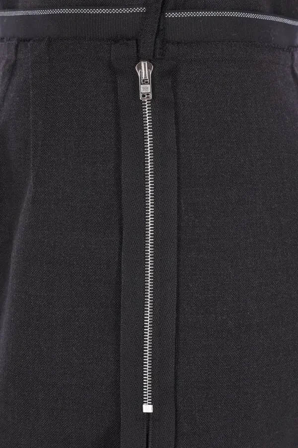 MAISON MARGIELA Pleated Midi Skirt With Raw Edge Waistband