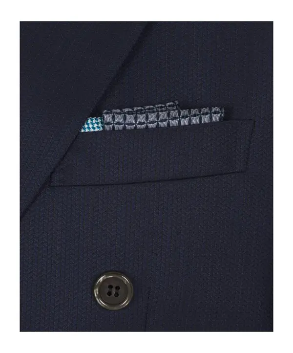 Brioni Sky And Midnight Micro Motif Silk Pocket Square - Blue