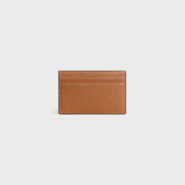 Celine Medium Card Holder In Grained Supple Calfskin