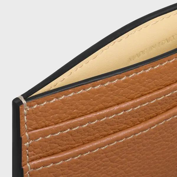 Celine Medium Card Holder In Grained Supple Calfskin