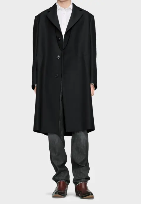MAISON MARGIELA Long-sleeved Single-breasted Coat - Black