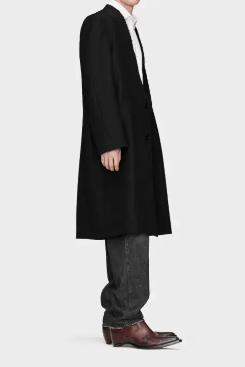 MAISON MARGIELA Long-sleeved Single-breasted Coat - Black