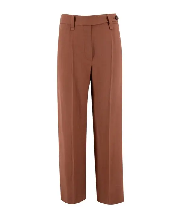 Brunello Cucinelli Fluid Twill Cigarette Trousers - Brown