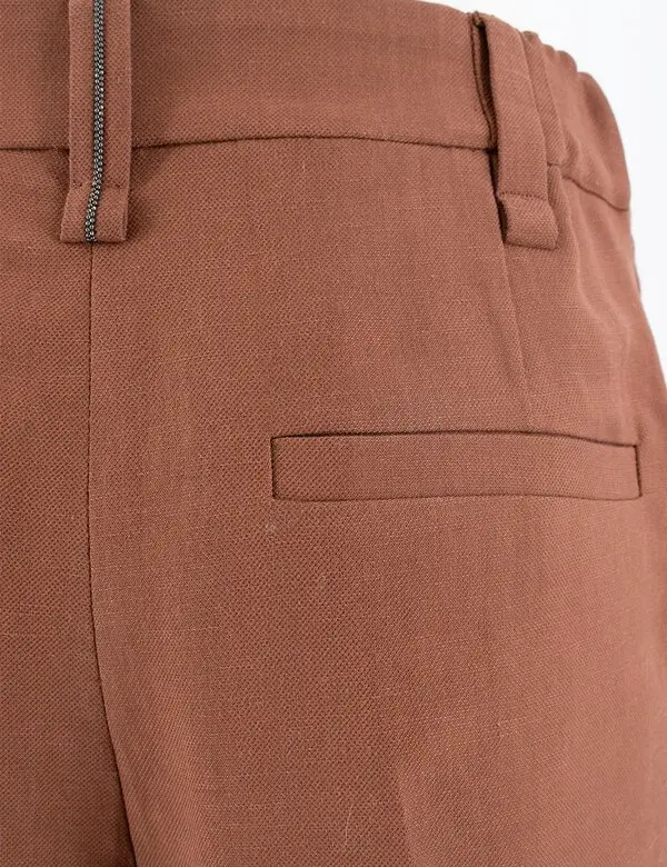 Brunello Cucinelli Fluid Twill Cigarette Trousers - Brown