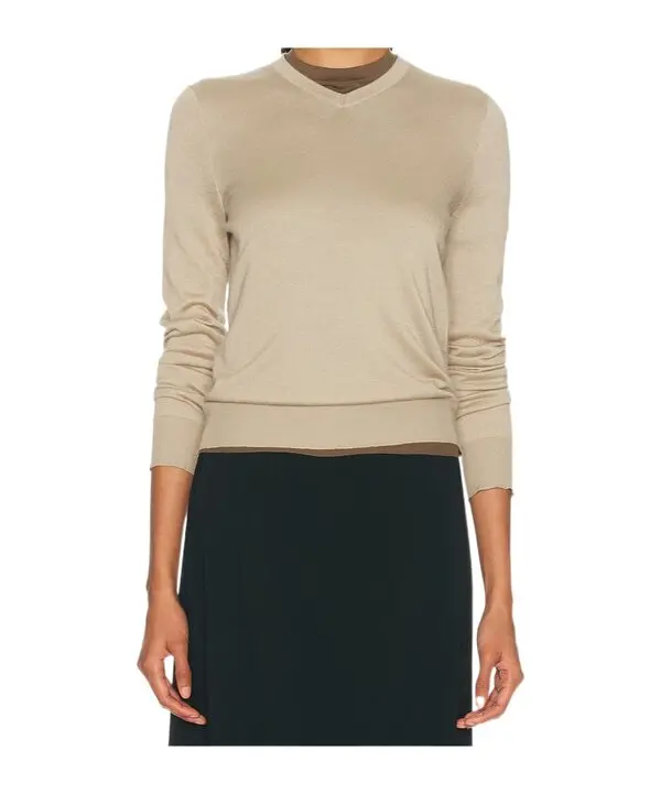 THE ROW Ondre V-neck Jumper - Nude