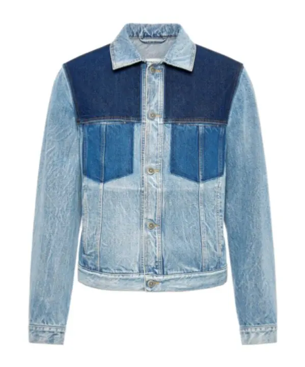 MAISON MARGIELA Patchwork Denim Trucker Jacket - Blue