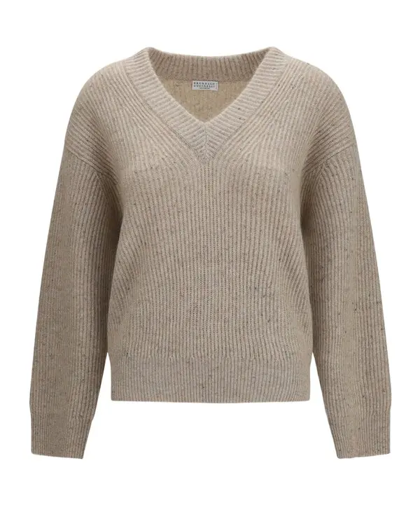 Brunello Cucinelli Ribbed V-neck Sweater