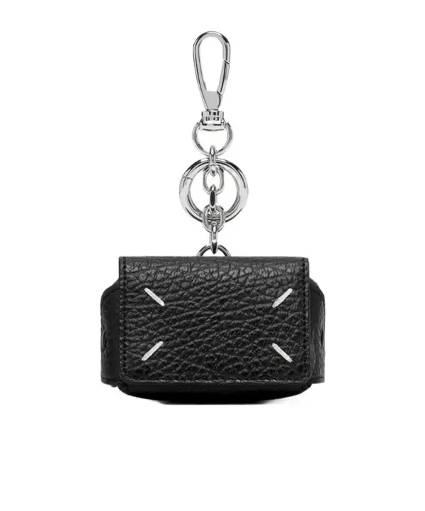 MAISON MARGIELA Four-stitch Leather Keyring - Black