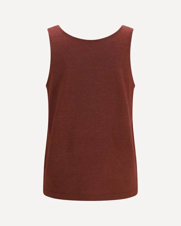 Brunello Cucinelli Knitted Metallic-effect Top - Brown