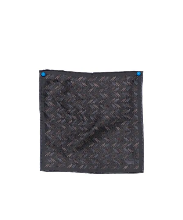 Brioni Printed Pocket Square - Black