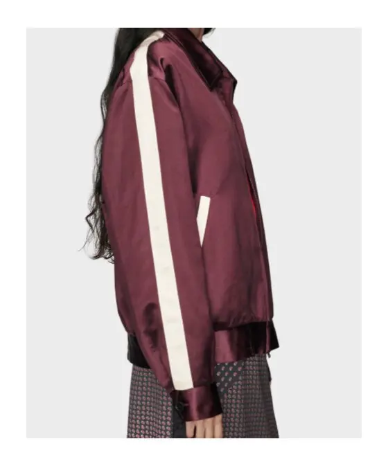 MAISON MARGIELA Striped Satin Bomber Jacket