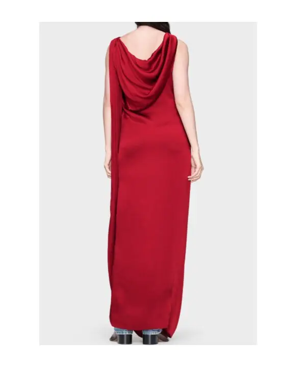 MAISON MARGIELA Sleeveless Draped Satin Maxi Dress